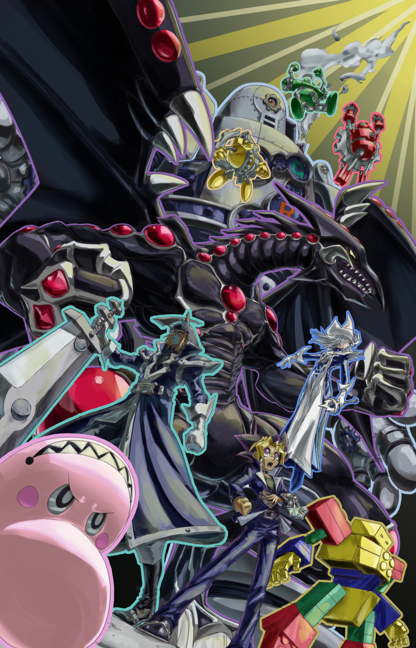 Safebooru - 1girl 2boys absurdres belt blockman (yu-gi-oh!) blue coat ...