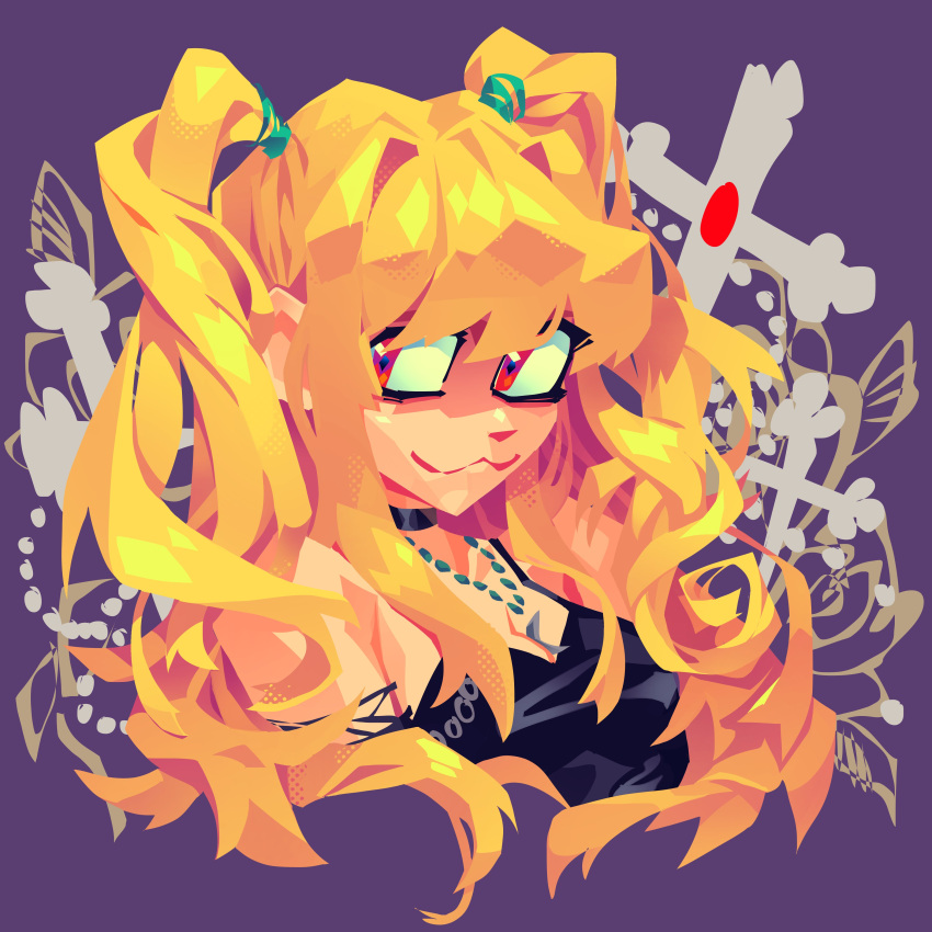 Safebooru - 1girl :3 absurdres amane misa black choker blonde hair choker cross dav (krooked ...