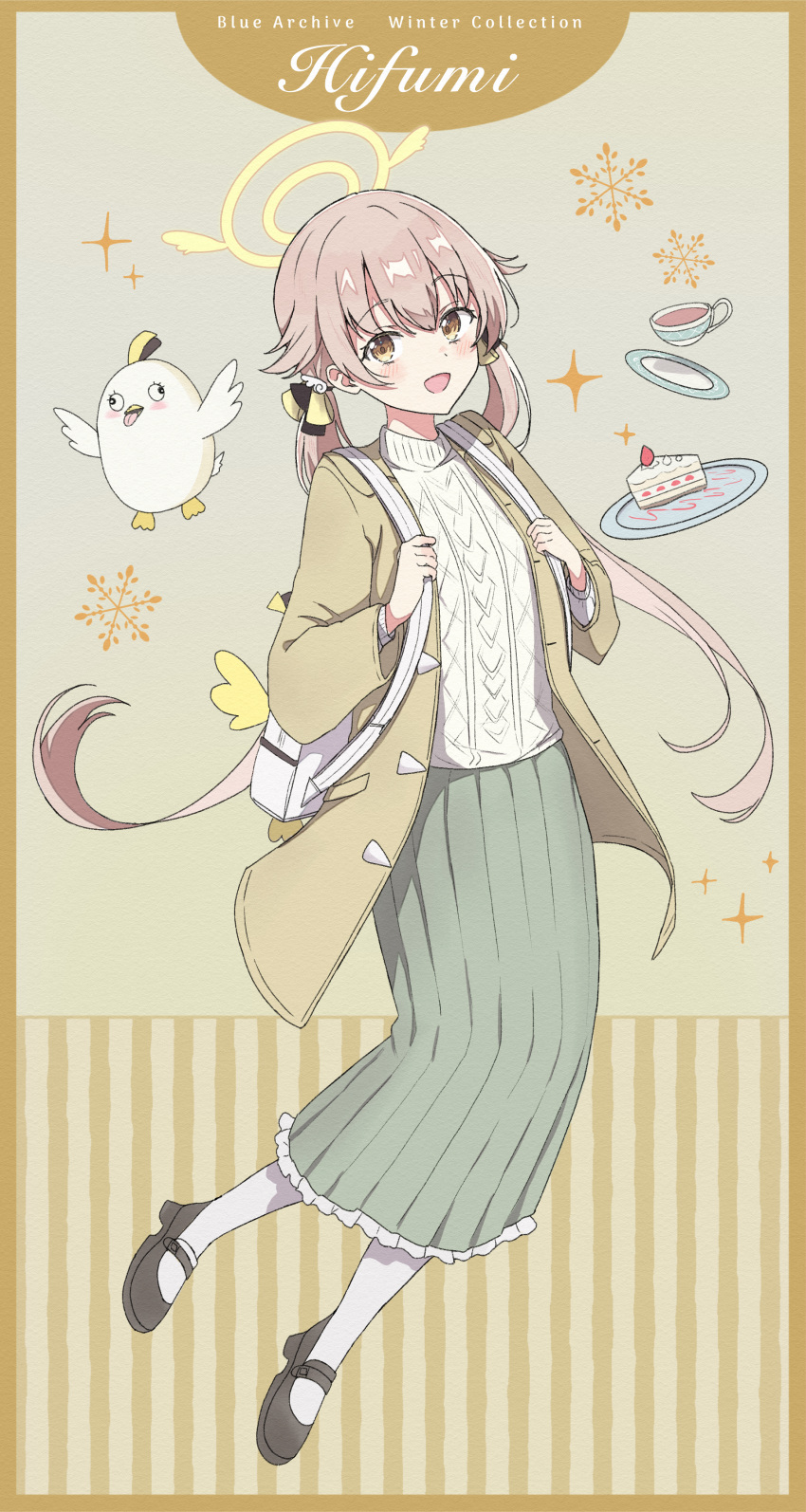 Safebooru - 1girl :d absurdres alternate costume bag black bow black shoes blue archive blush ...