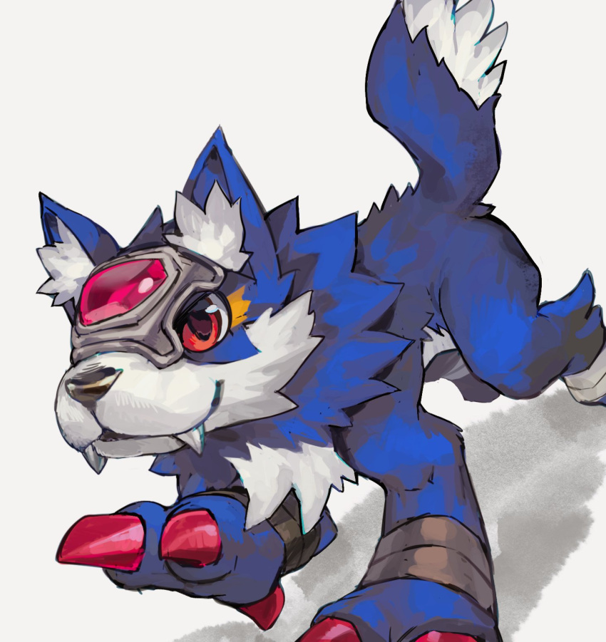 Safebooru - all fours blue fur body fur digimon digimon (creature ...