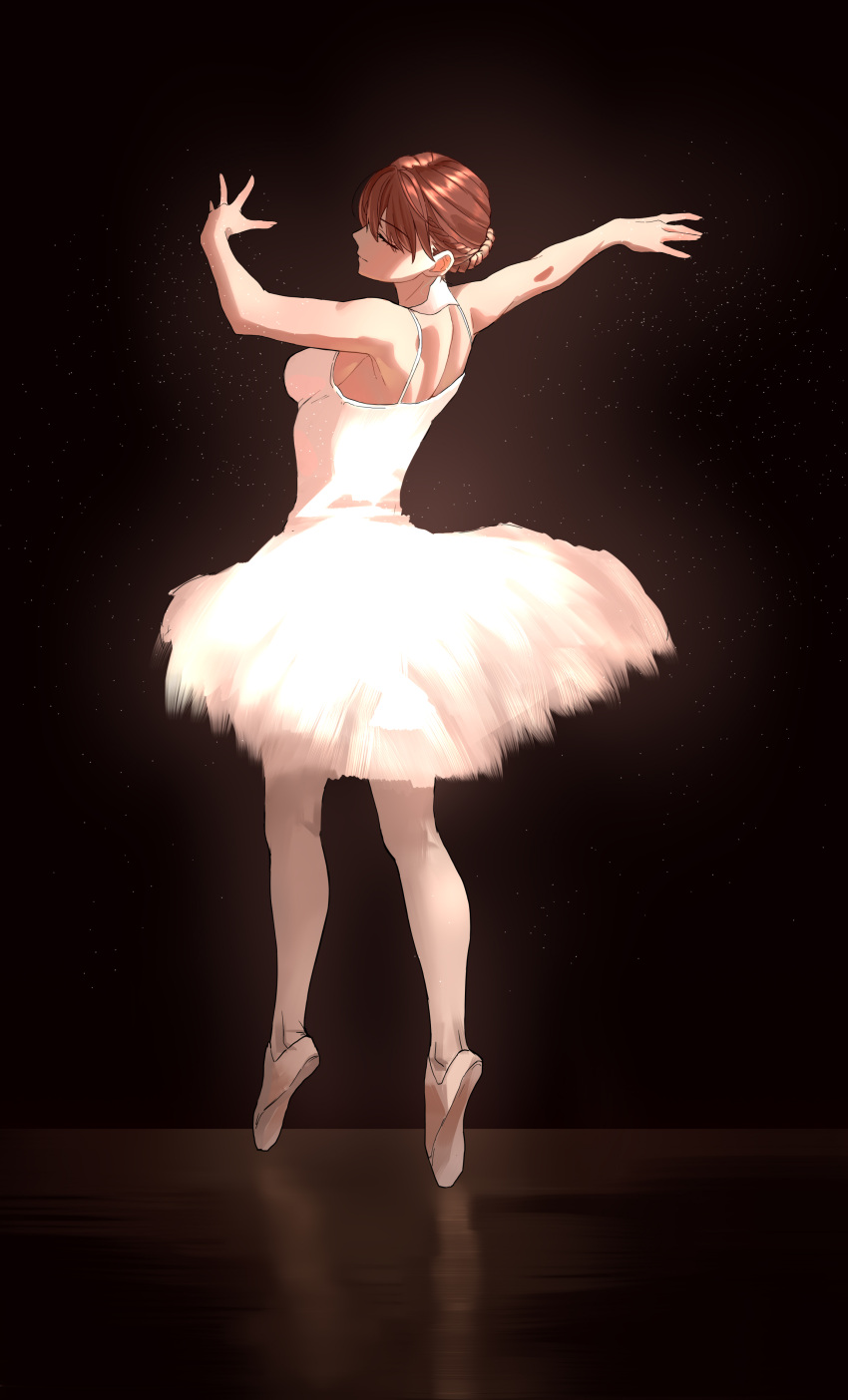 Safebooru - 1girl absurdres aketa mikoto ballet bare arms bl-a-ck breasts brown hair closed eyes ...