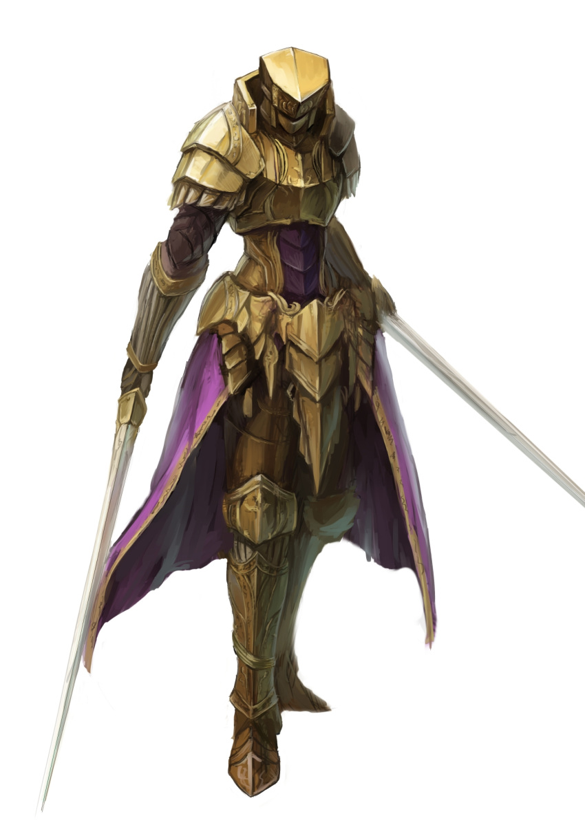 Safebooru - 1boy armor dual wielding gauntlets gold armor greaves ...