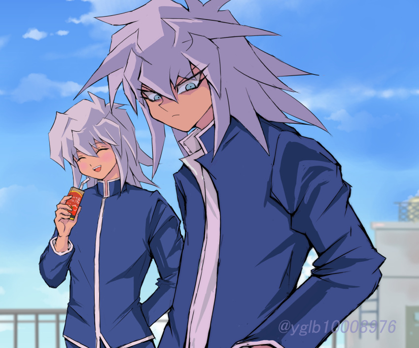 Safebooru - 2boys bakura ryou blue sky commentary request domino high ...