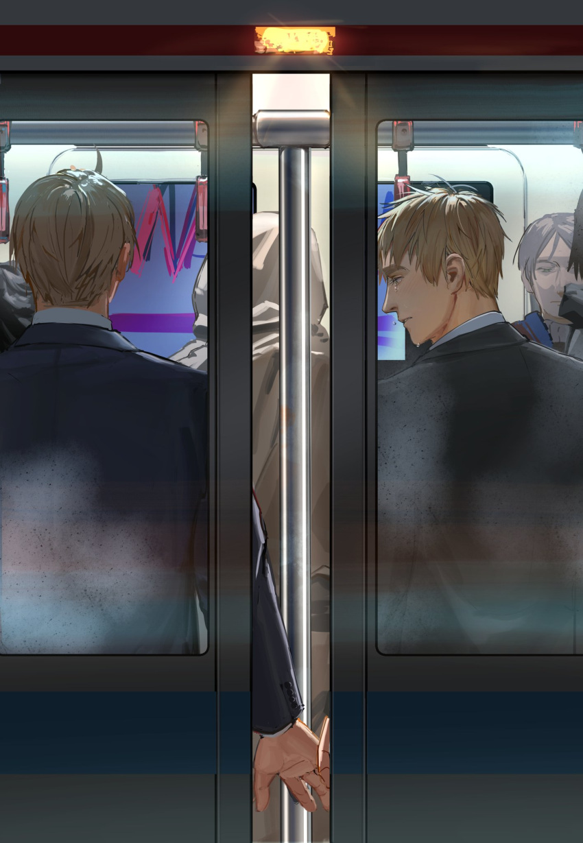 Safebooru - 1other 3boys america (hetalia) axis powers hetalia back black gloves black jacket ...