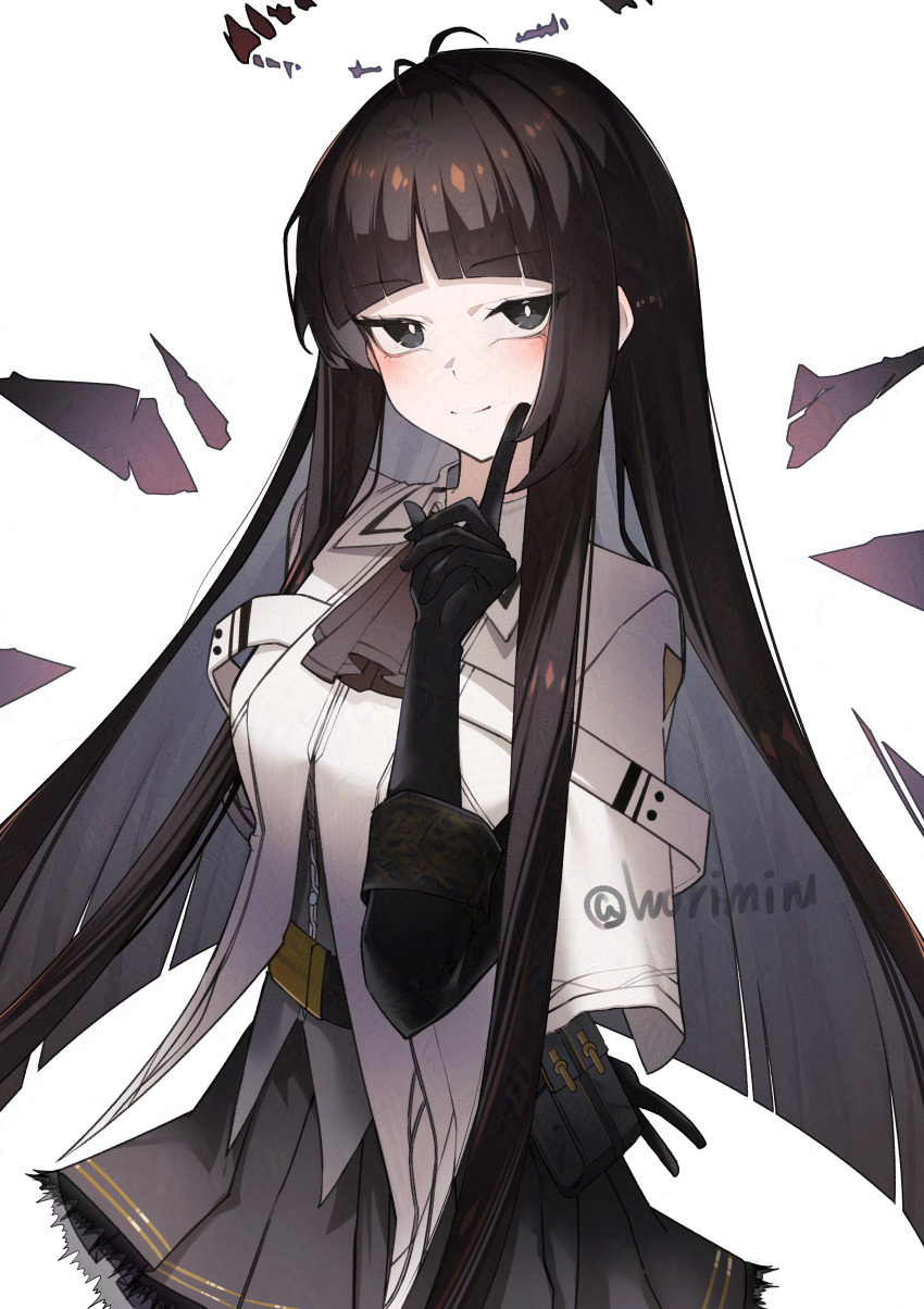 Safebooru - 1girl absurdres adversarial noise arknights ascot black ascot black eyes black ...