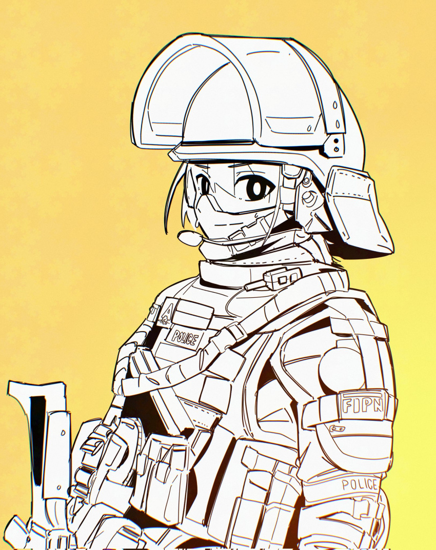 Safebooru - 1girl assault visor closed mouth commentary request corrupted twitter file goggles ...