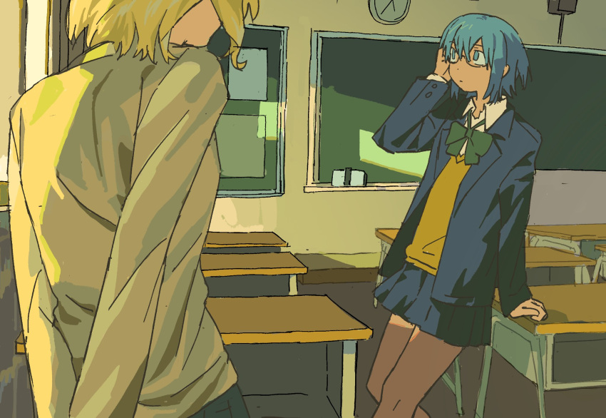 Safebooru - aoymkyo arcueid brunestud blazer blonde hair blue eyes blue hair bow bowtie ciel ...