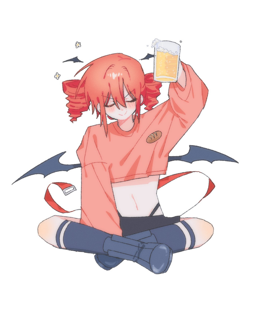 Safebooru - 1girl alcohol alternate costume bat wings beer beer mug ...