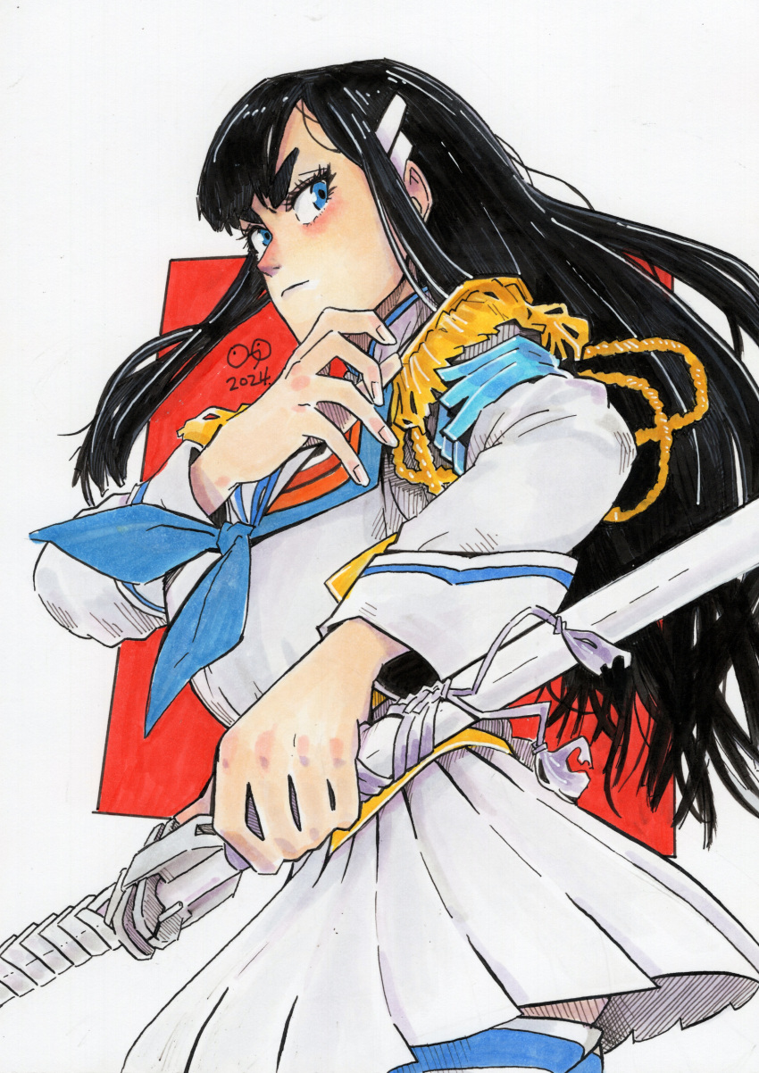 Safebooru - 1girl 2024 absurdres bakuzan black hair blue eyes ...