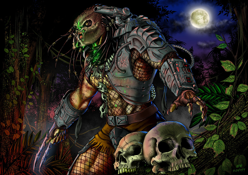 Safebooru - 1boy alien arm blade armor bleeding blood dreadlocks ...