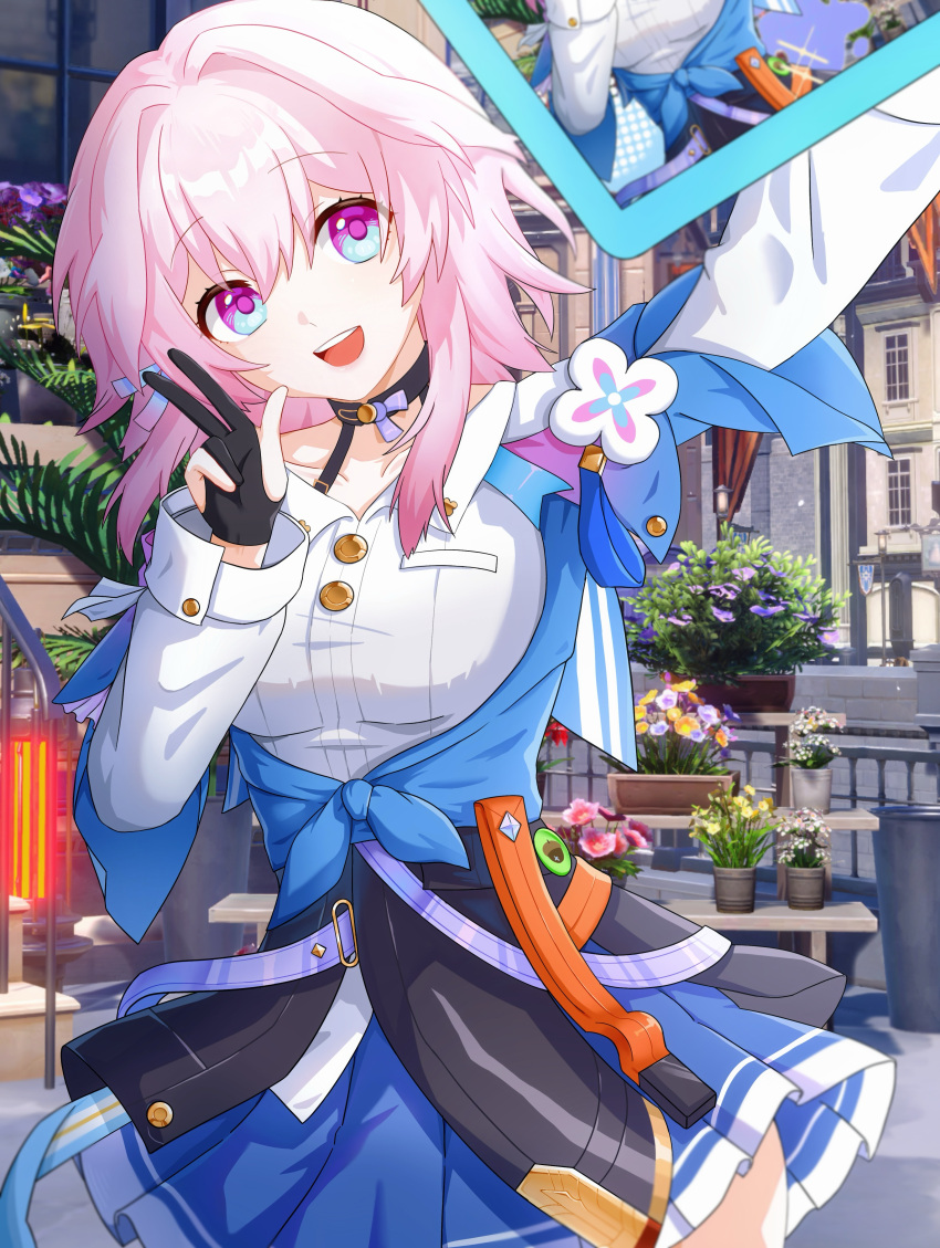 Safebooru - 1girl 3d background absurdres archery shooting glove black choker black gloves black ...