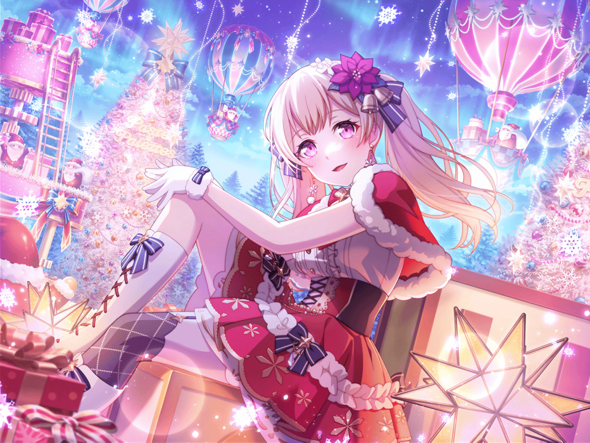 Safebooru - bang dream! blonde hair christmas dress long hair shirasagi chisato smile violet ...