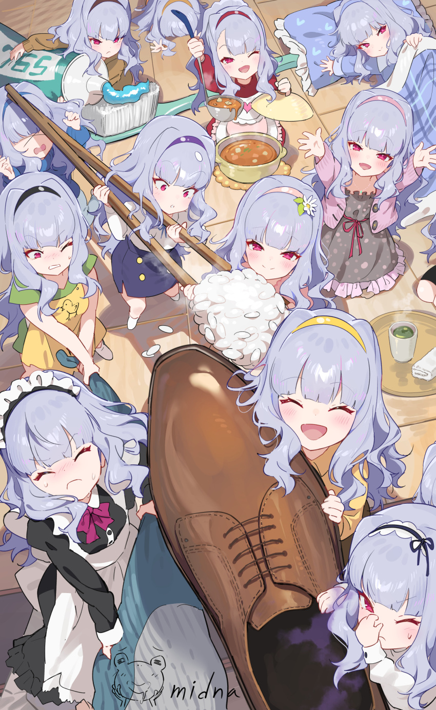 Safebooru - 6+girls ^ ^ absurdres alternate costume artist name bed invitation brown shorts ...