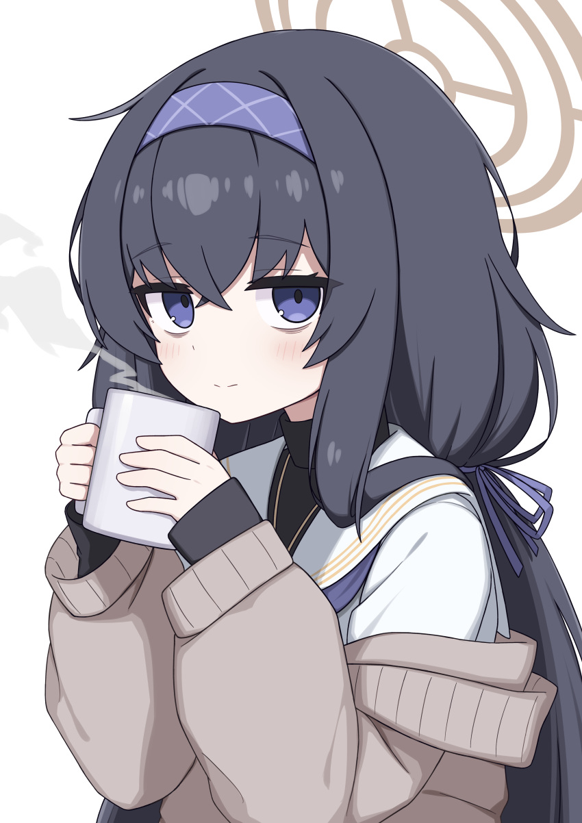 Safebooru - 1girl absurdres black hair black sweater blue archive blue eyes blue hairband blue ...