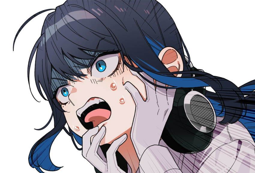 Safebooru - 1girl ado (utaite) black hair blue eyes blue hair chando (ado) colored inner hair ...