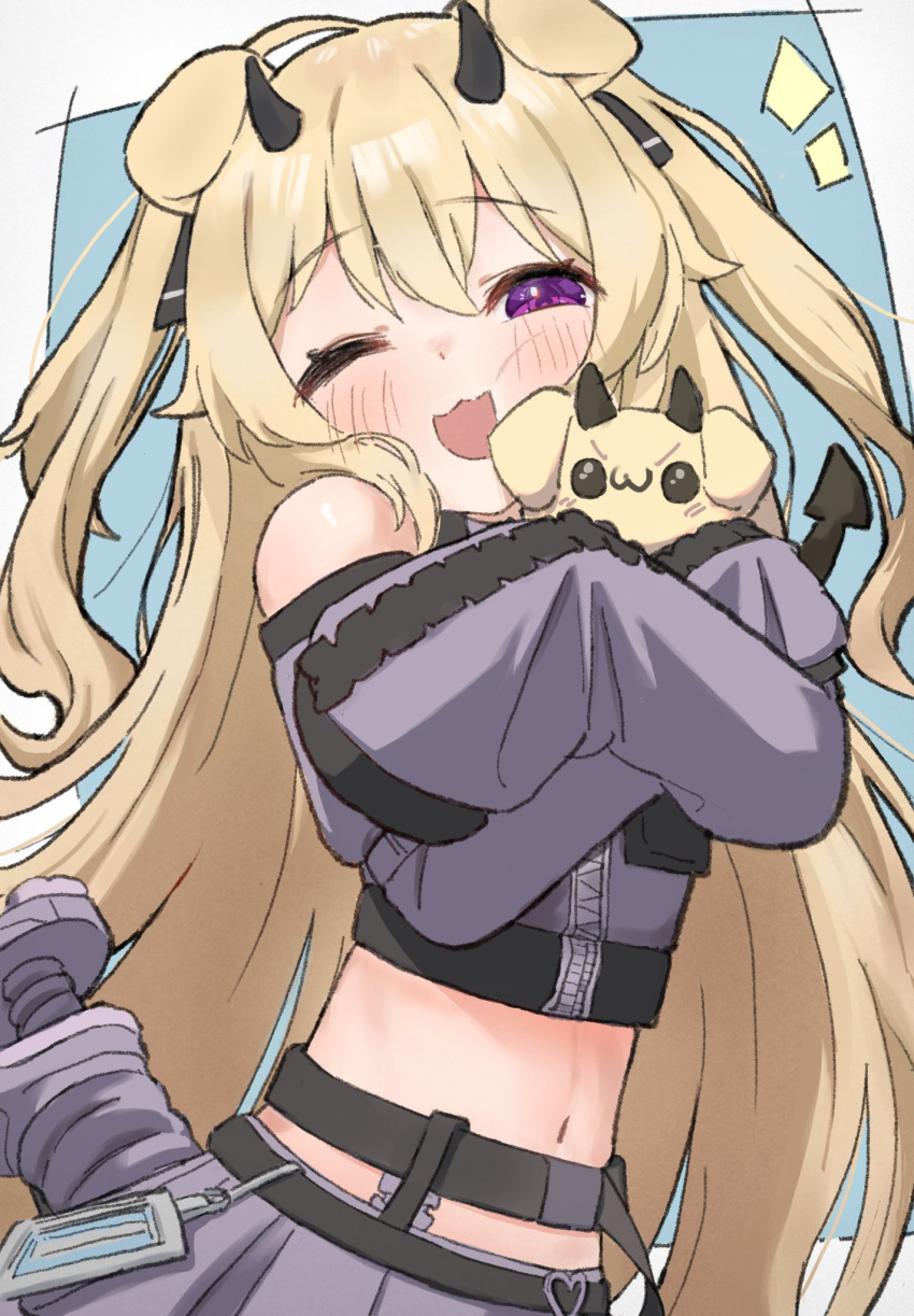 Safebooru - 1girl animal animal ears bare shoulders black horns black ribbon blonde hair blush ...