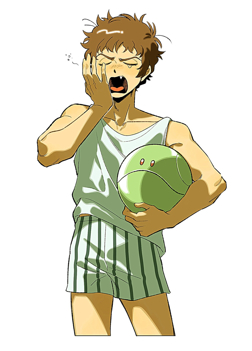 Safebooru - 1boy amuro ray arm up bare shoulders brown hair collarbone ...