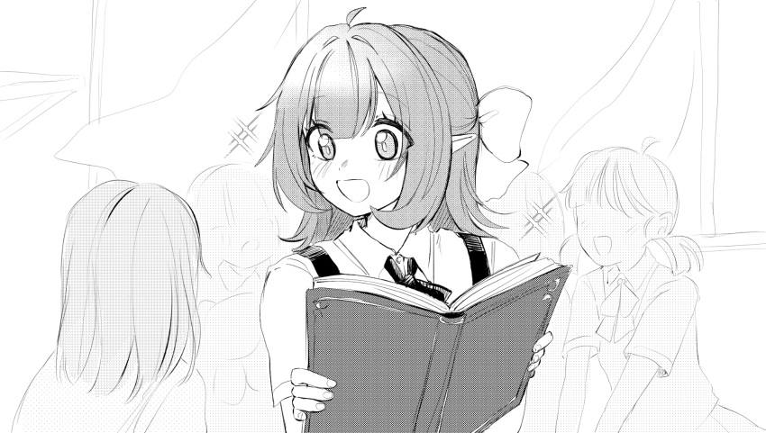 Safebooru - 5girls aged down book collared shirt elf elysia (honkai ...