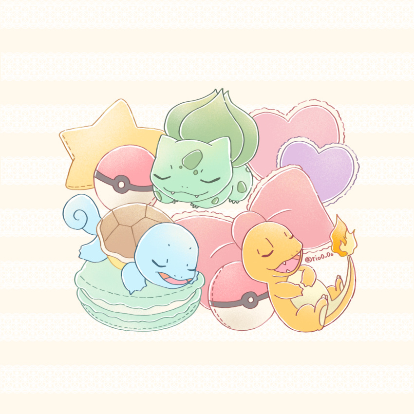 Safebooru - bow bulbasaur charmander claws closed eyes closed mouth ...