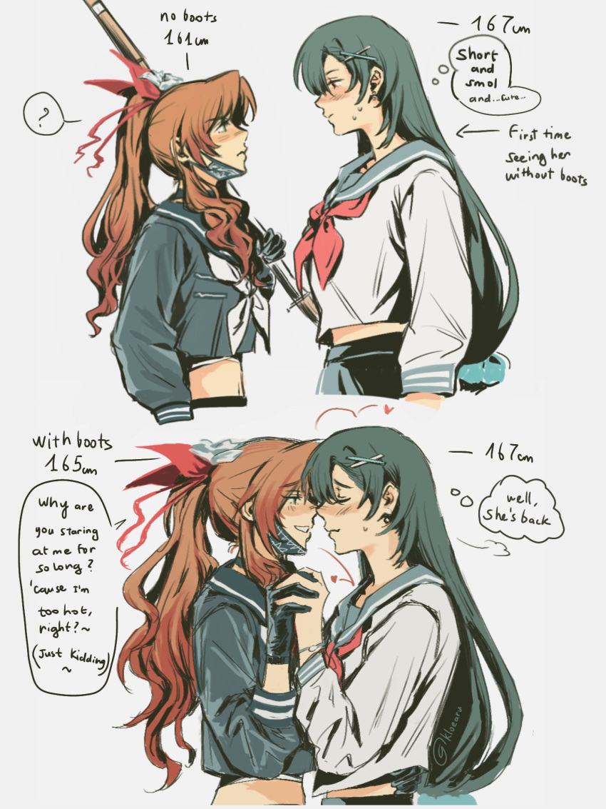 Safebooru - 2girls aerith gainsborough black gloves black hair black mask black sailor collar ...