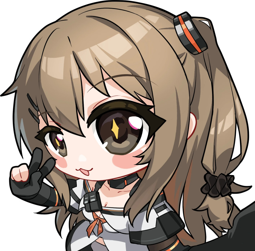 Safebooru - 1girl :3 artist request blush stickers brown hair chibi ...