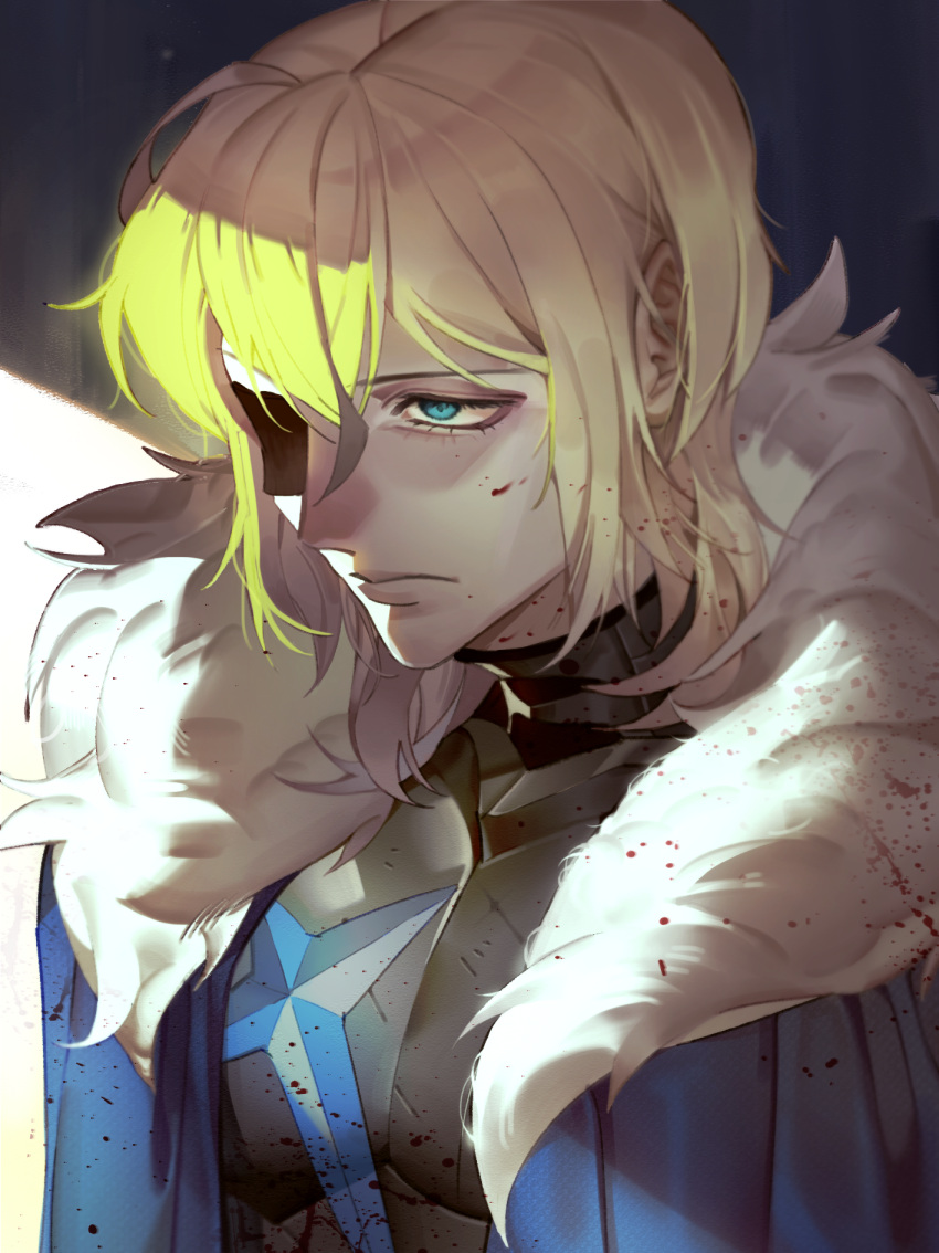 Safebooru - 1boy armor blonde hair blue cape blue eyes cape commentary dimitri alexandre ...