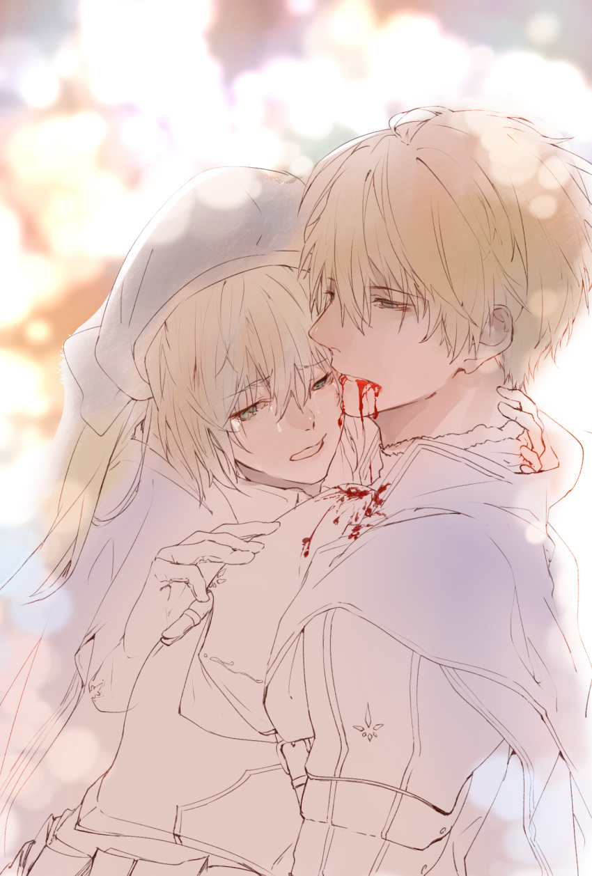 Safebooru - aesc (fate) blonde hair blood blood on face fate/grand order fate (series) green ...