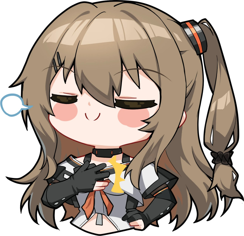 Safebooru - 1girl :3 artist request blush stickers brown hair chibi ...