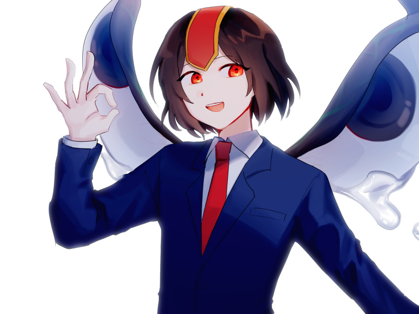 Safebooru - 1other androgynous blazer blue jacket breast pocket brown ...