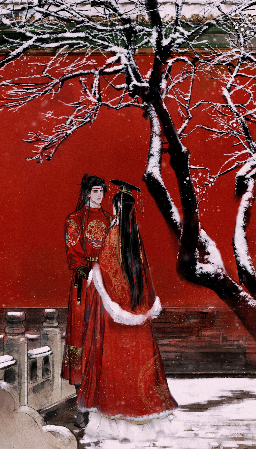 Safebooru - 2boys absurdres baku-jo yado black boots black hair black ...