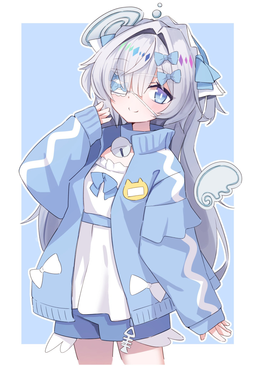 Safebooru - 1girl angel angel wings anomea (vrchat) bell blue ...