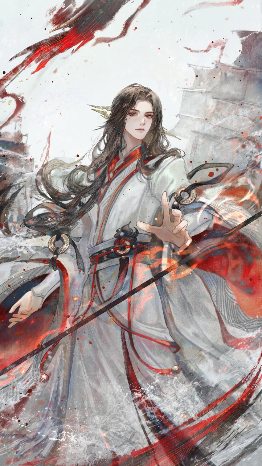 Safebooru - 1boy absurdres black eyes black hair chinese clothes closed ...