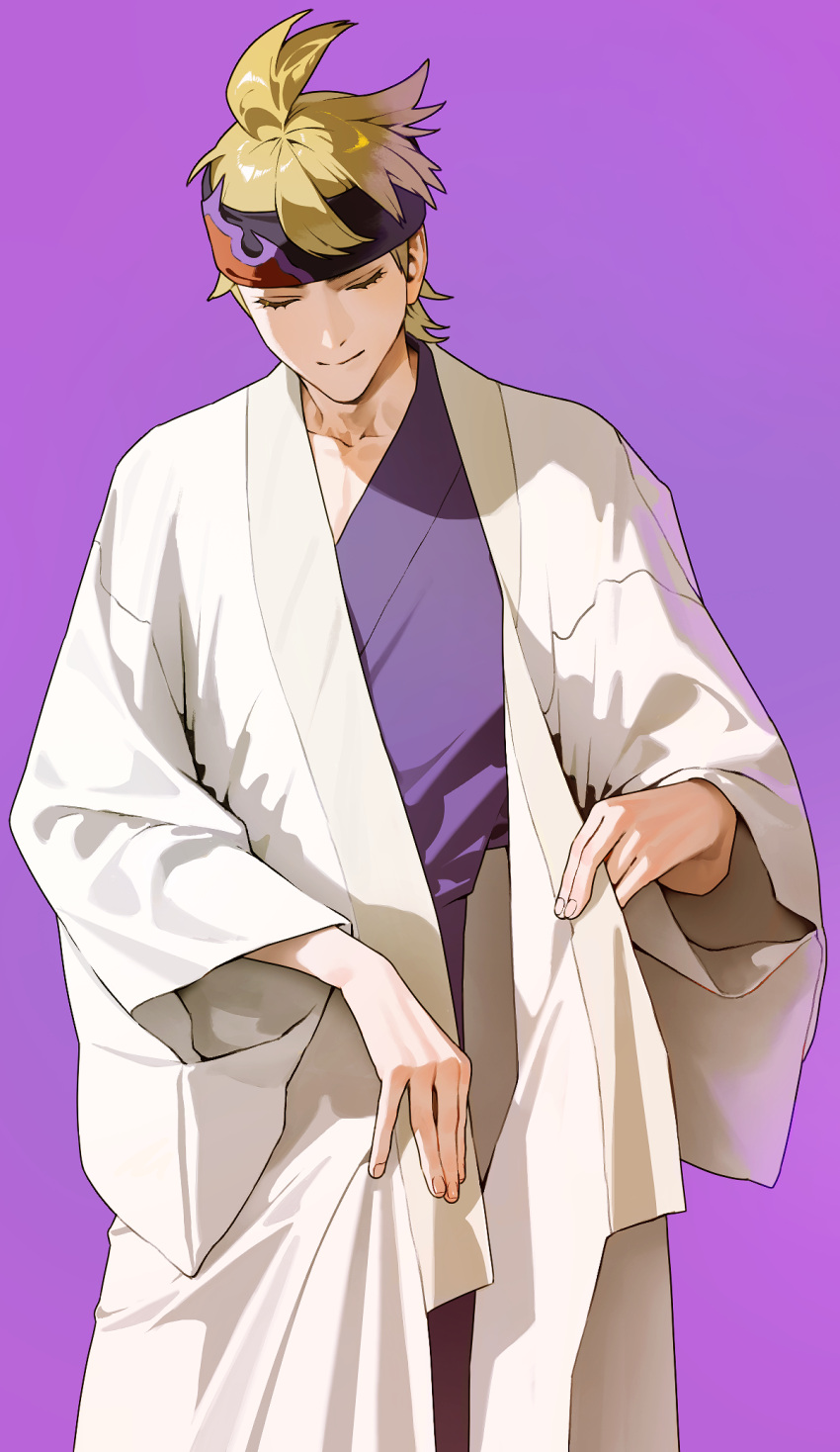 Safebooru - 1boy 987645321o alternate costume blonde hair closed eyes closed mouth coat ...