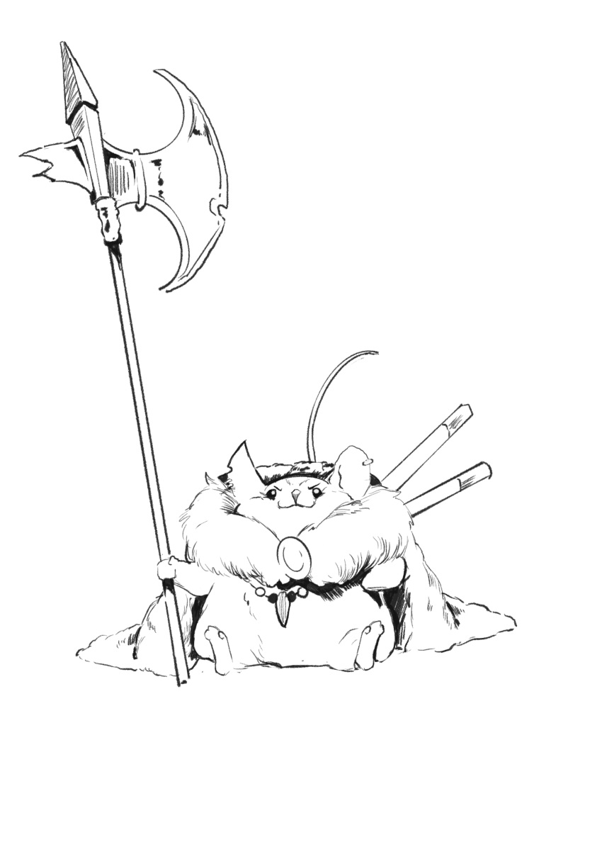 Safebooru - absurdres animal animal focus artcher artwork axe barbarian battle axe cape earrings ...