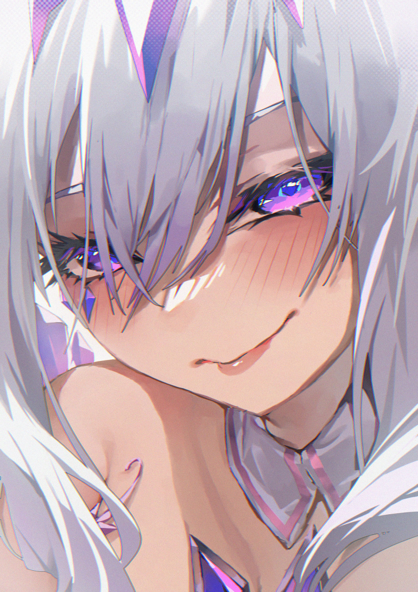 Safebooru - 1girl absurdres arupaoka chest jewel close-up closed mouth detached collar english ...