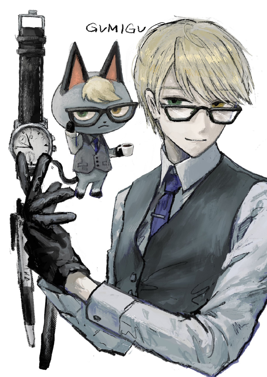 Safebooru - 2boys animal crossing black gloves cat boy furry furry and ...