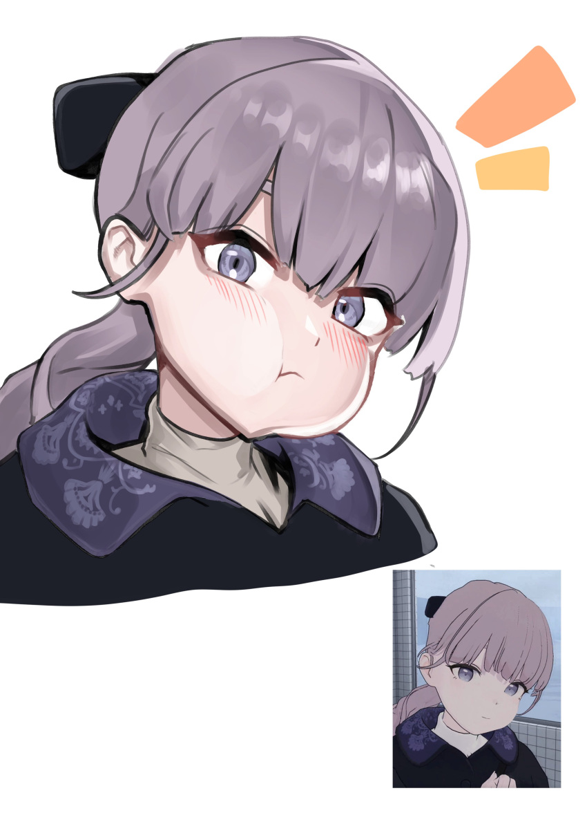 Safebooru - 1girl absurdres black ribbon brown hair commentary english ...