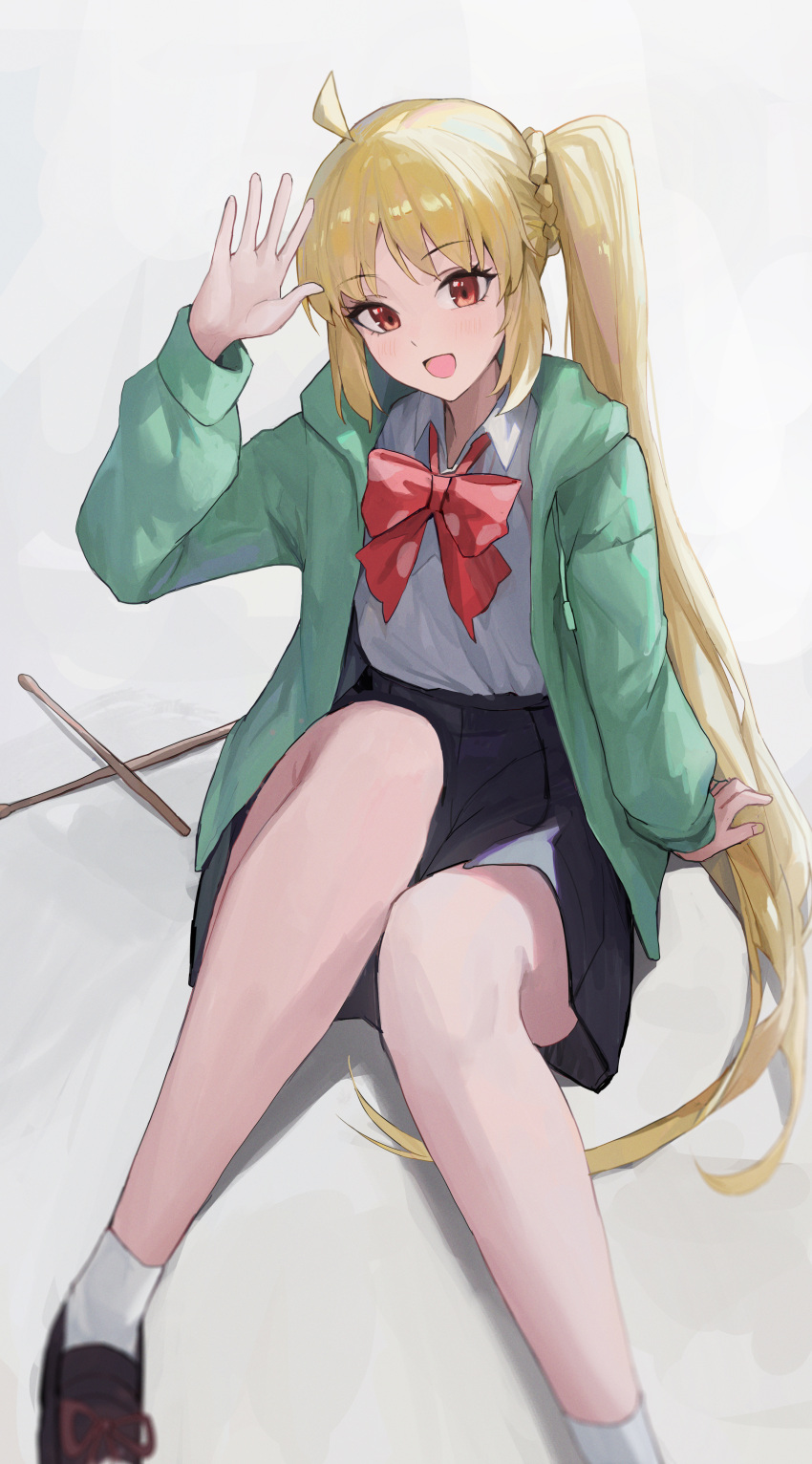 Safebooru - 1girl absurdres black skirt blonde hair bocchi the rock! green jacket highres ijichi ...