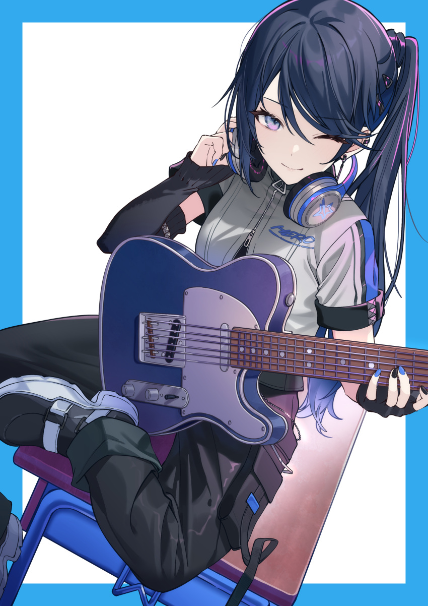 Safebooru - 1girl absurdres arm warmers black arm warmers black gloves ...