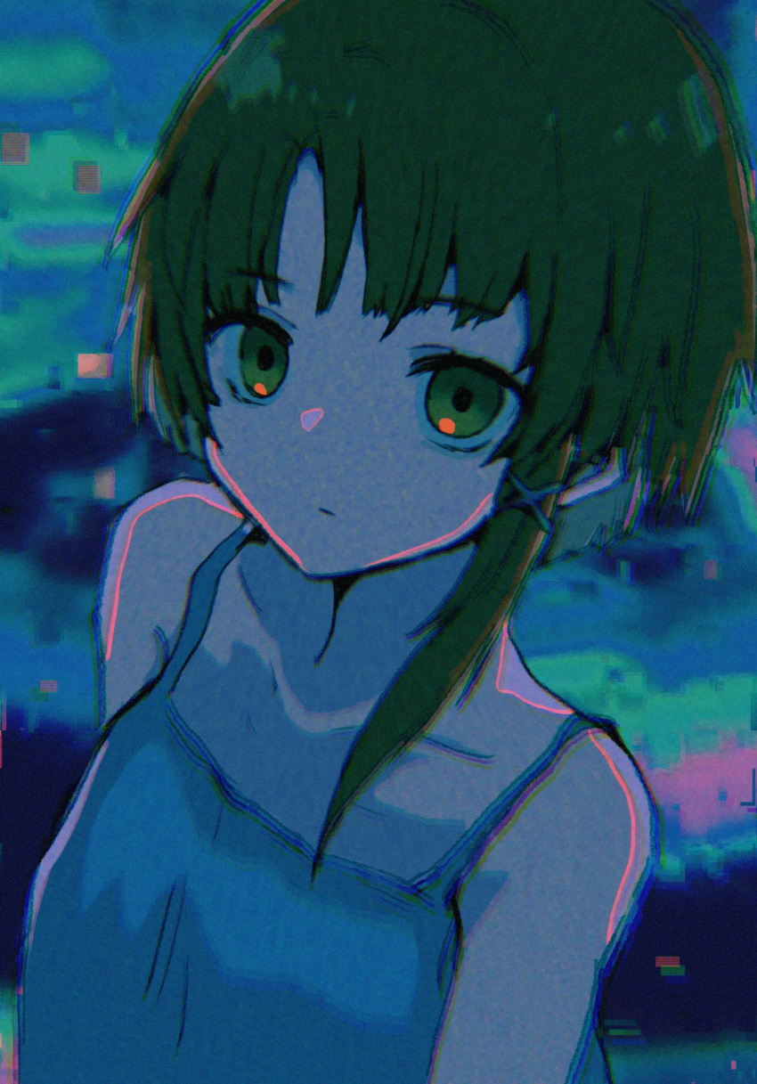 Safebooru - 1girl bare shoulders chromatic aberration closed mouth ...