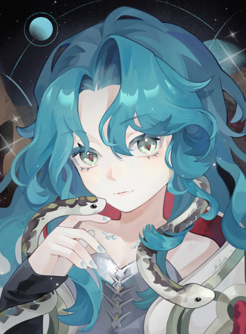 Safebooru - 1girl absurdres bare shoulders black background blue hair ...