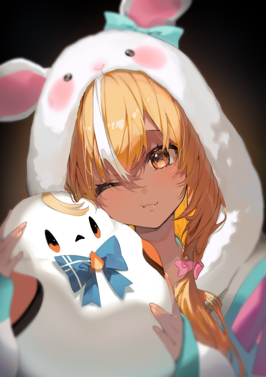 Safebooru - 1girl absurdres amana (pocketkey) blonde hair dark-skinned ...