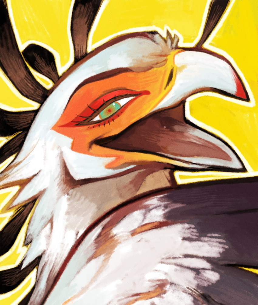 Safebooru - 1girl bird bird girl furry furry female green eyes hand up ...