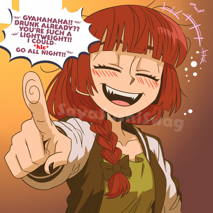 Safebooru - alternate hair color black nails blunt bangs blush bocchi ...