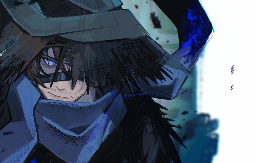 Safebooru - 1boy absurdres blue scarf brown hair commentary request ...