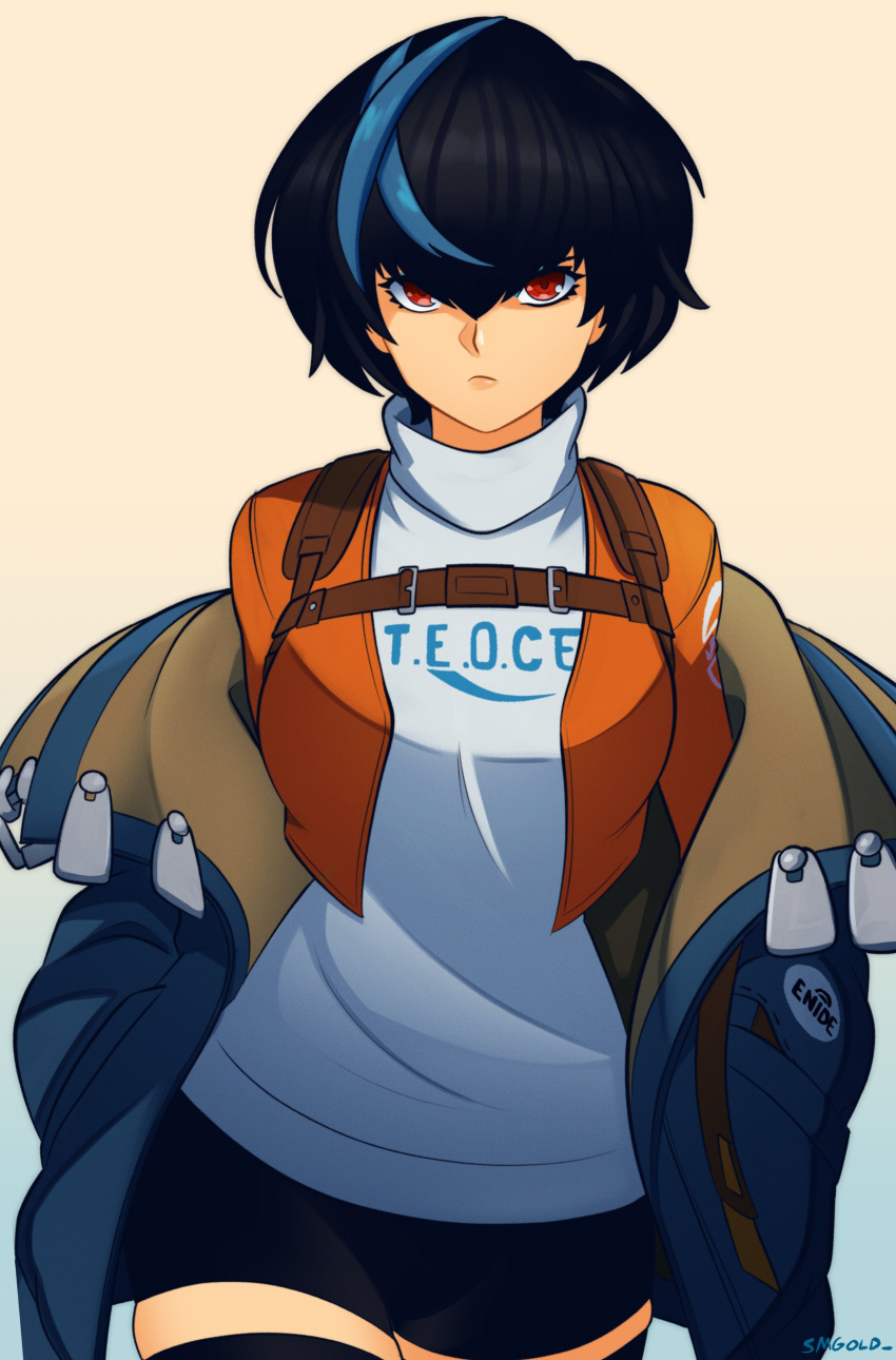 Safebooru - 1girl absurdres artist name black hair black thighhighs ...