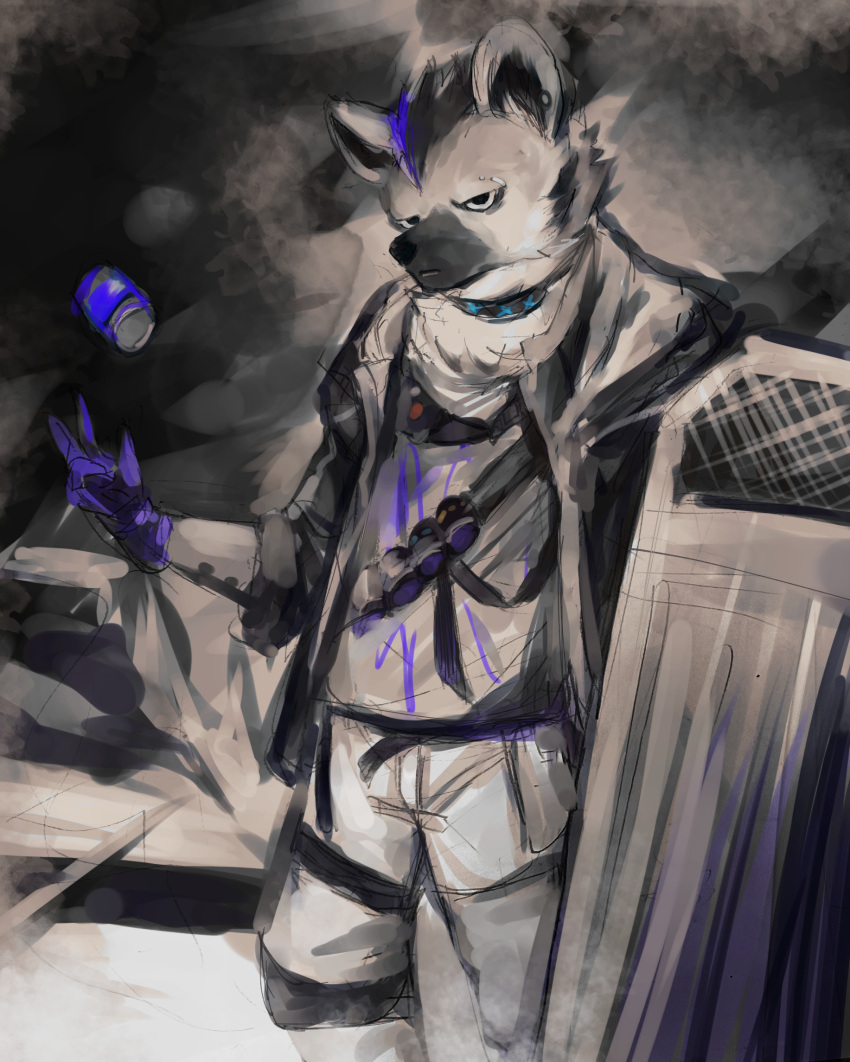 Safebooru - 1boy arknights ballistic shield black hair black jacket ...