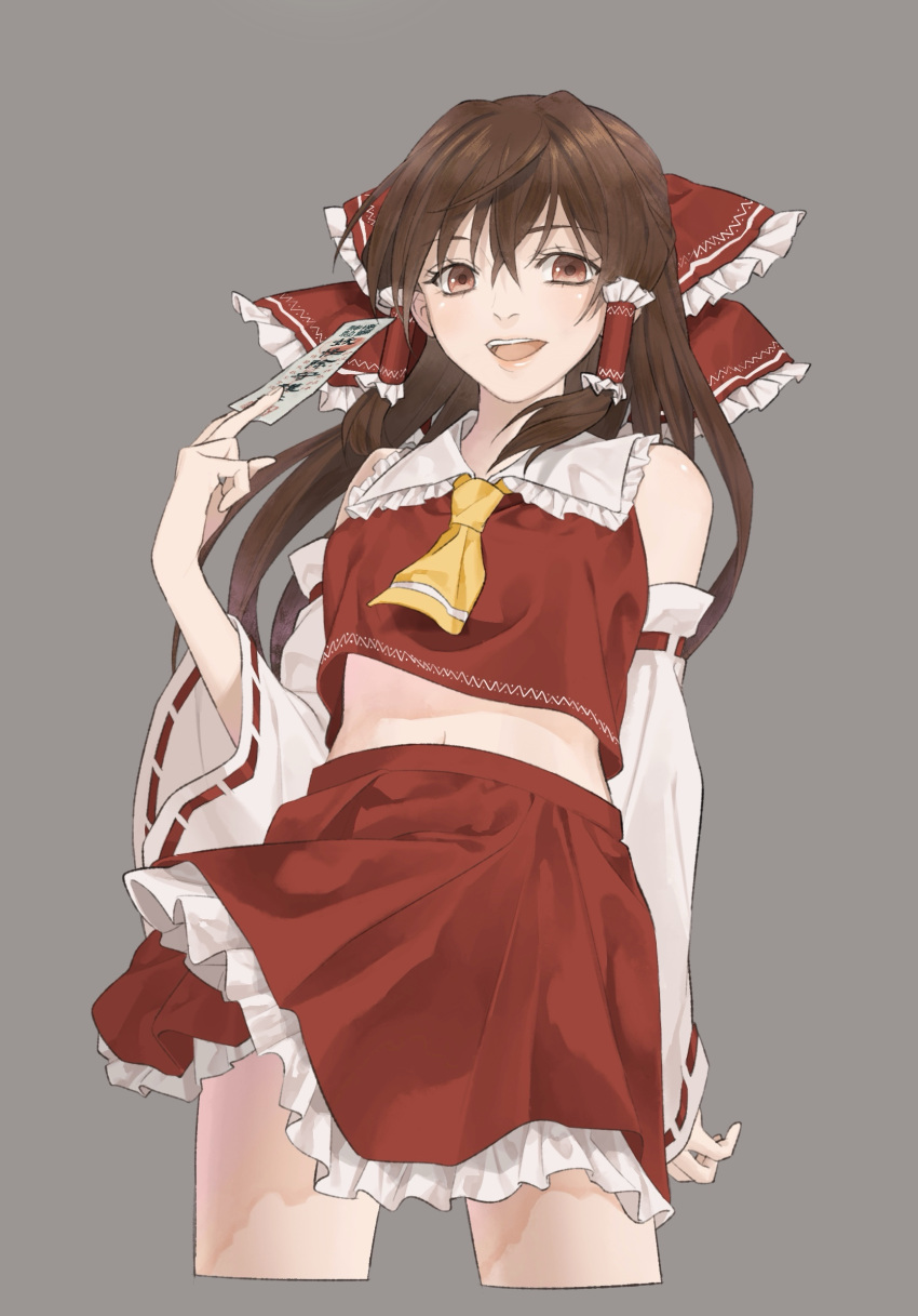 Safebooru - 1girl ascot between fingers bow brown eyes brown hair ...