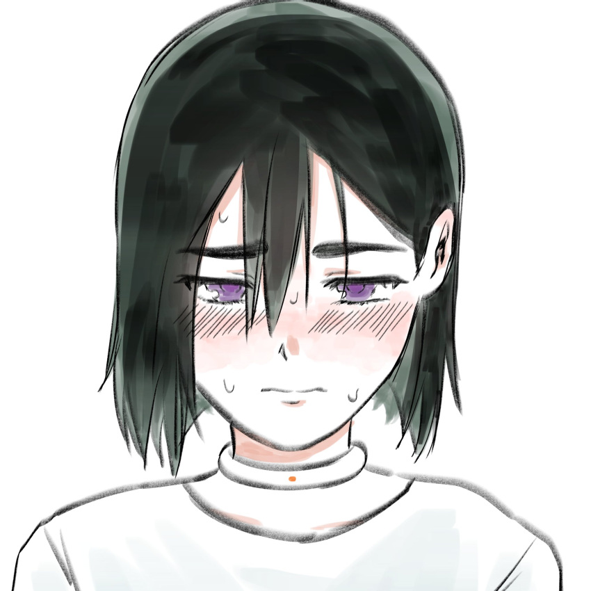 Safebooru - 1girl alien stage black hair blush bob cut choker commentary english commentary ...