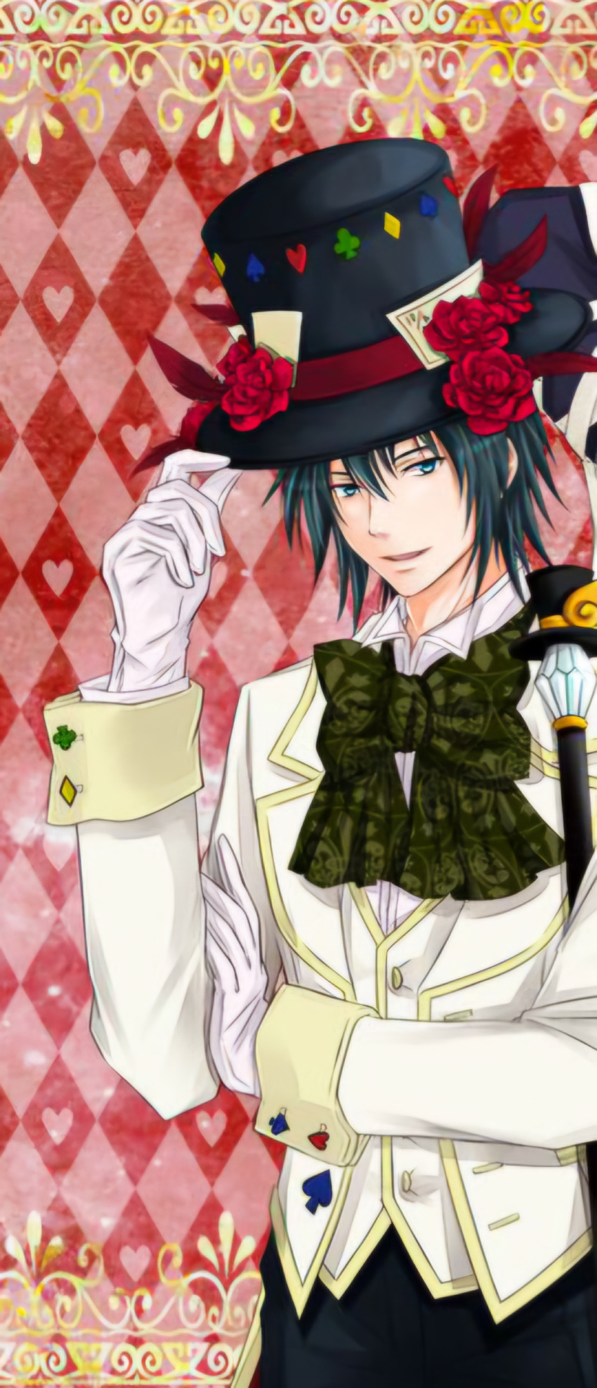 Safebooru - absurdres blood dupre blue green eyes gloves heart no kuni no alice highres mad ...